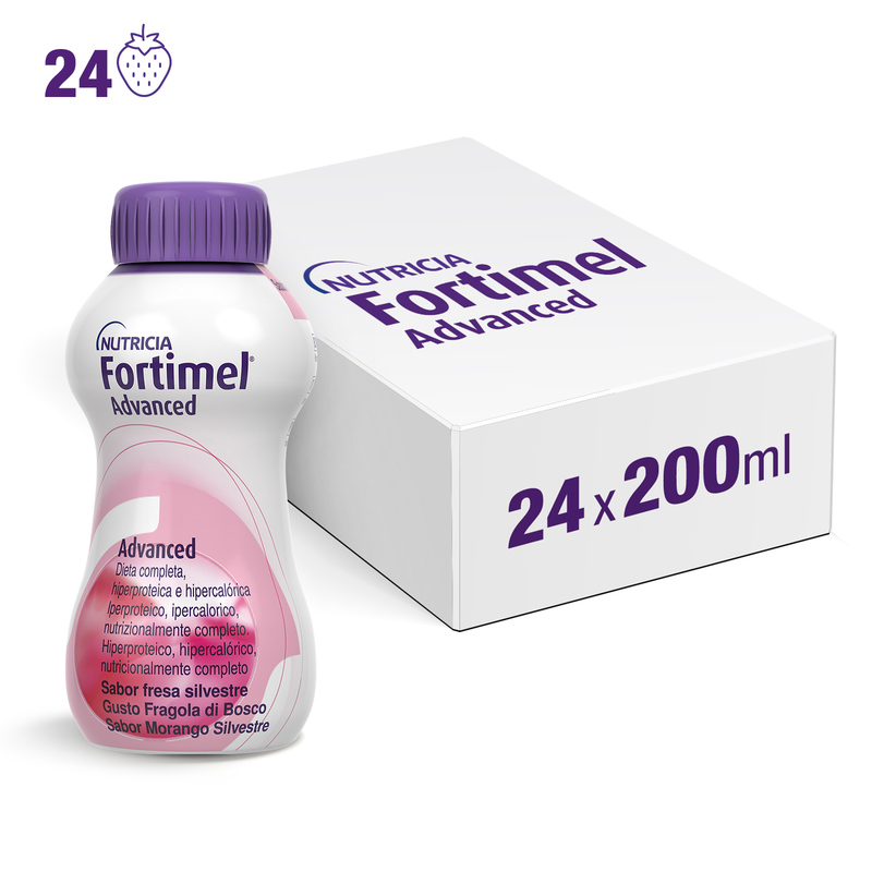FORTIMEL Advanced Fragola 24x200ml|Direct Nutricia 24 Bottiglie da 200ml