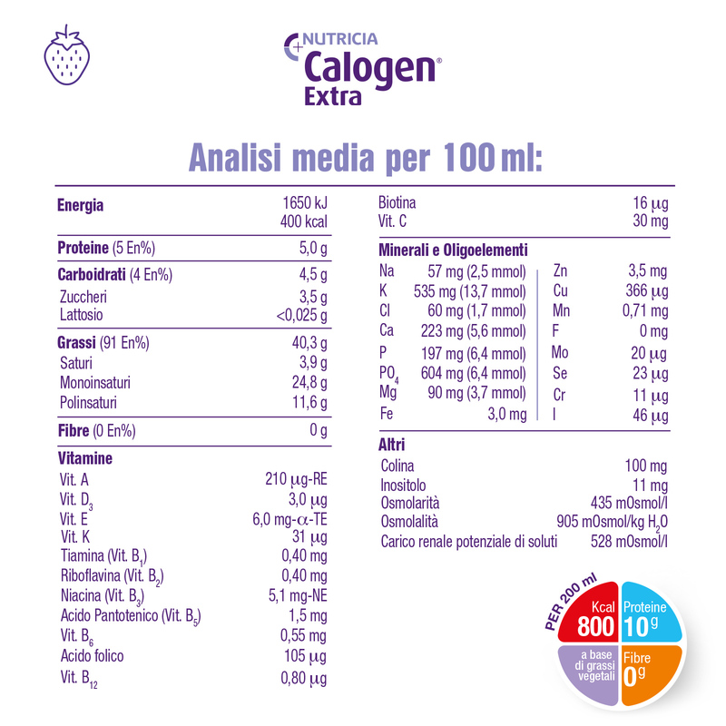 CALOGEN EXTRA Fragola 4x200ml | Direct Nutricia