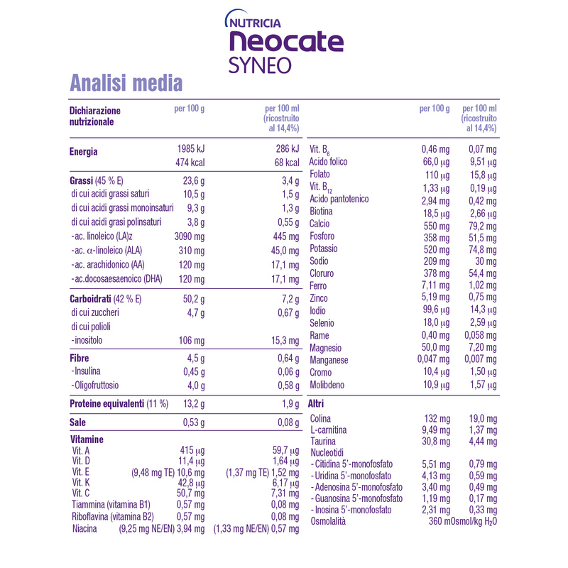 NEOCATE SYNEO Alimento fini medici speciali 400g|DirectNutricia