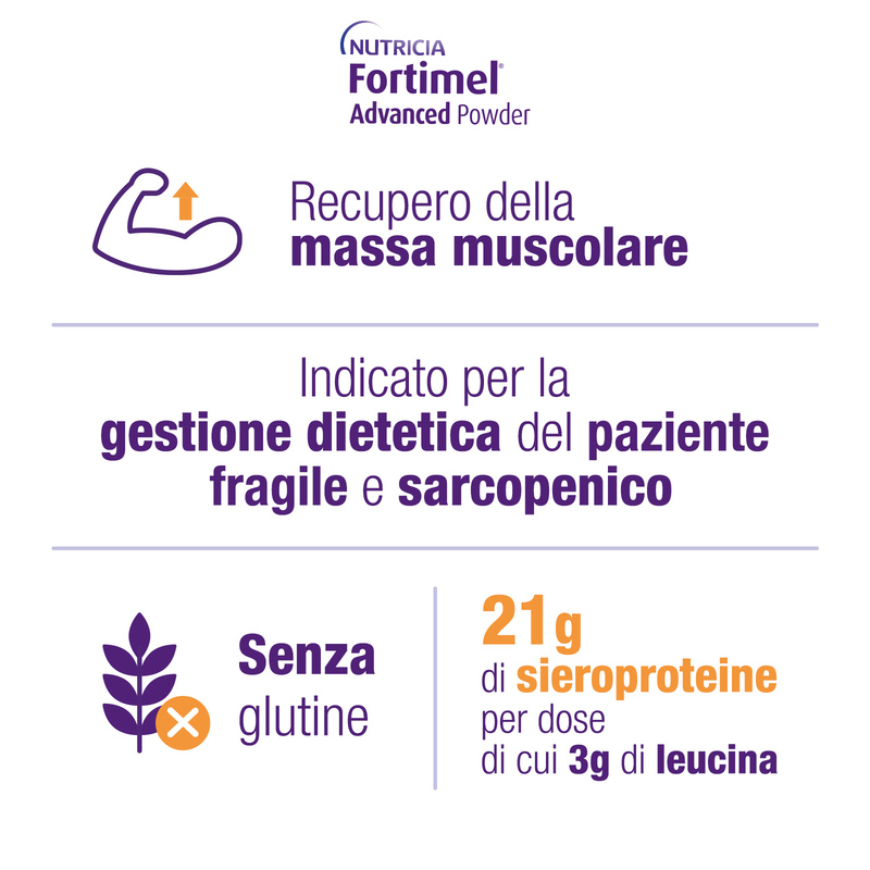 FORTIMEL ADVANCED POWDER Fragola 4x280g | Direct Nutricia 4 Barattoli ...